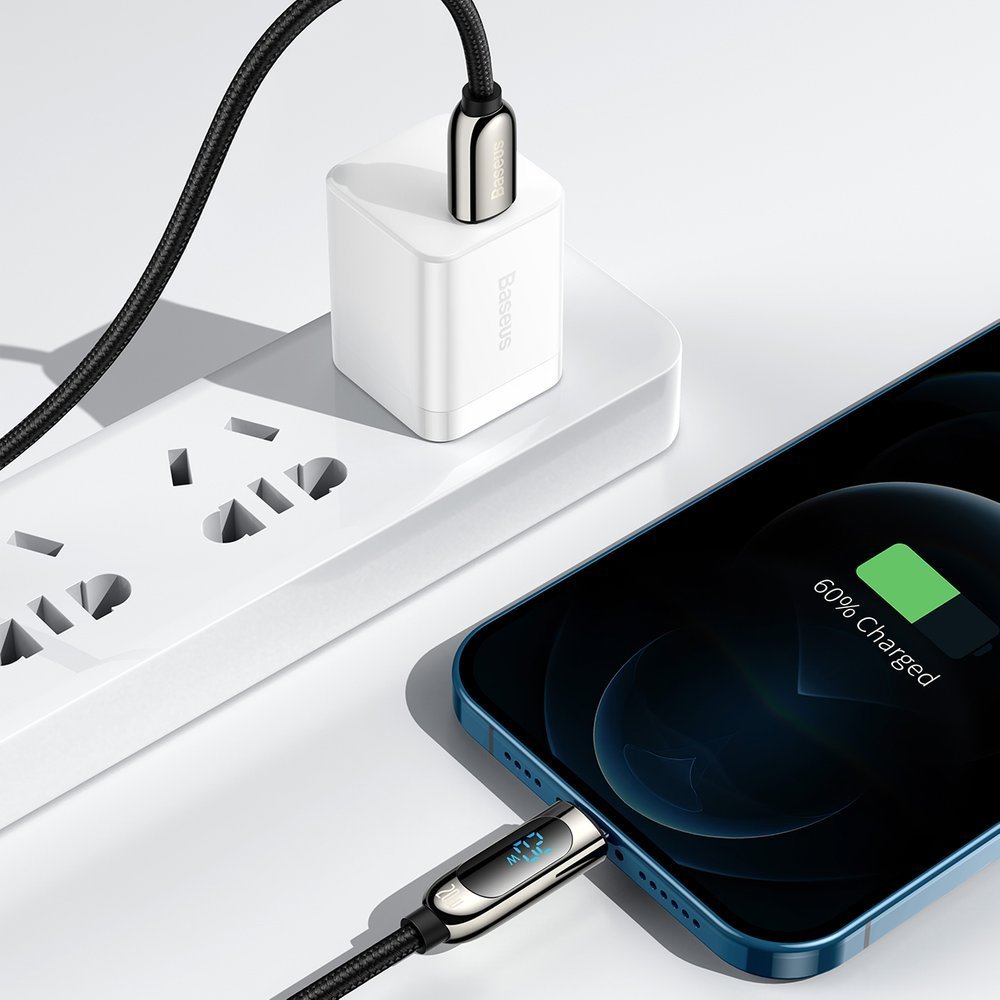 Baseus USB-C cable for Lightning Display, PD, 20W, 2m CATLSK-A01 ...
